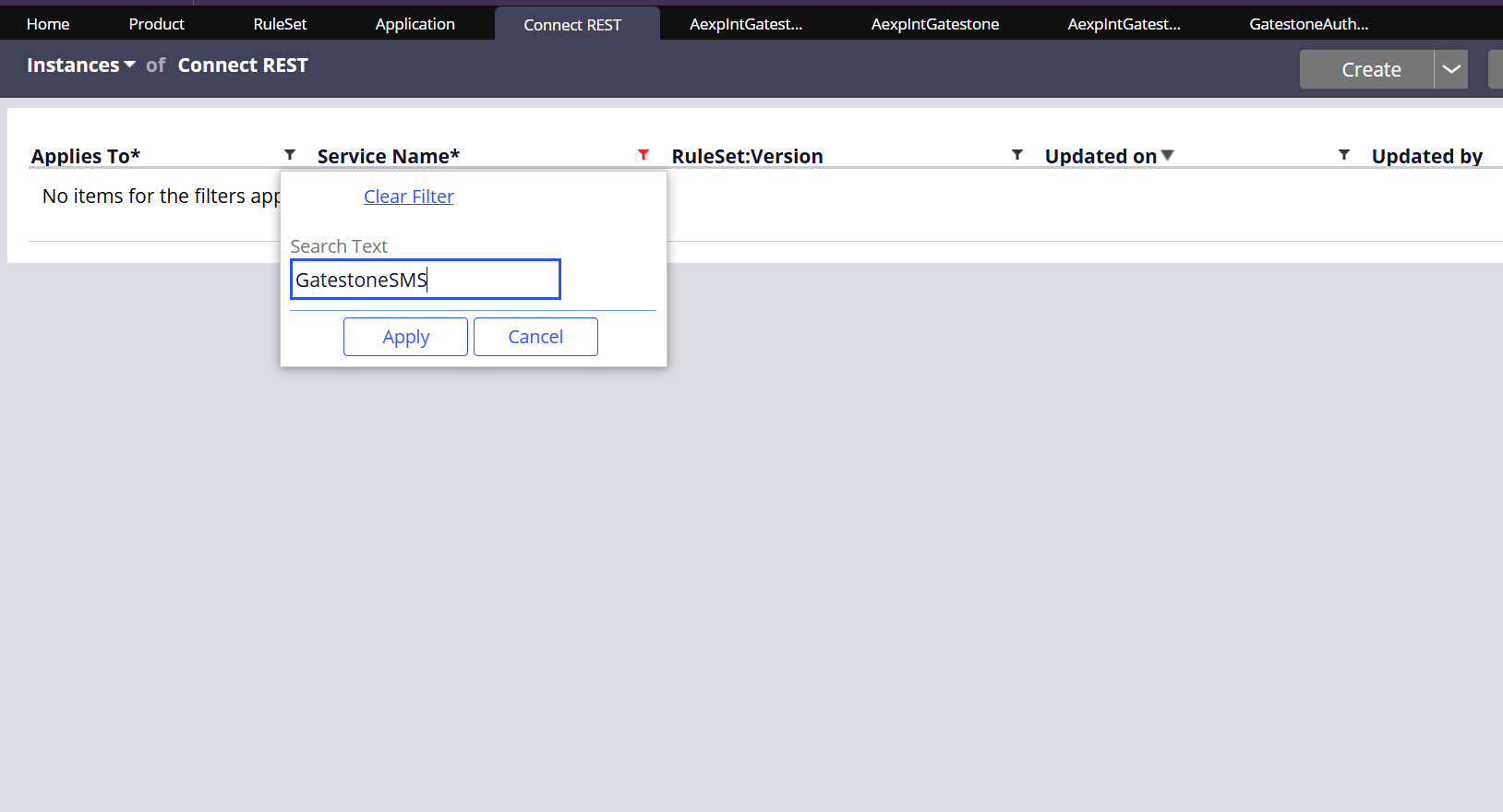 Dynanically generate the query string for a connect-rest rule. | Support Center